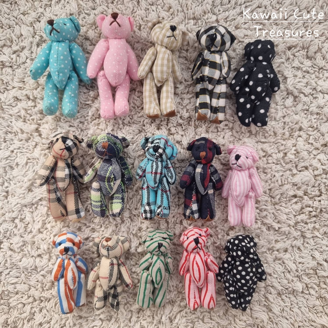 Fabric Bears Tiny Cute Kawaii Doll House Toy, Soft Furry, 5cm ...
