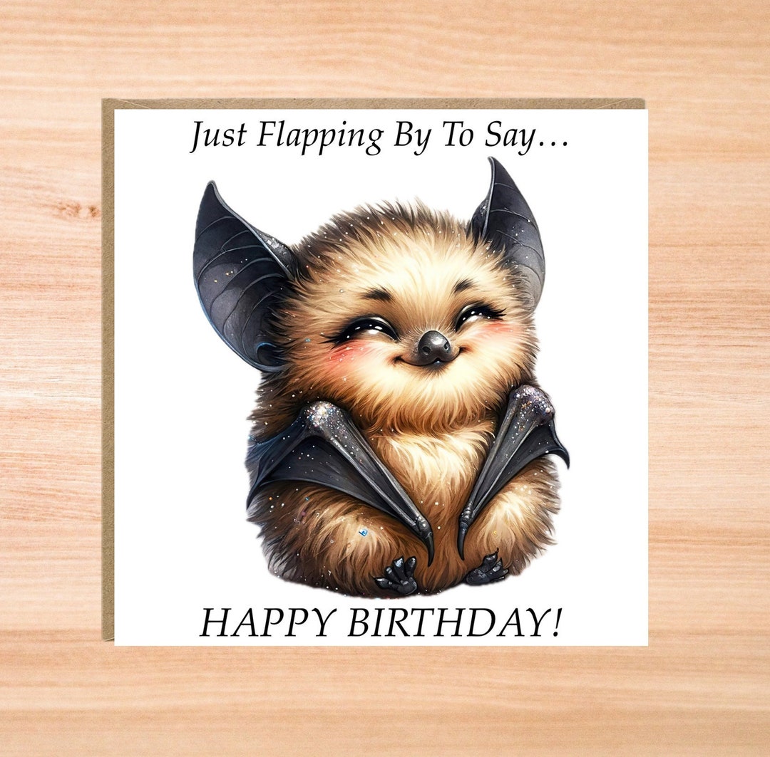 Funny Bat Birthday Card Bat Birthday Card Birthday Card for Her ...
