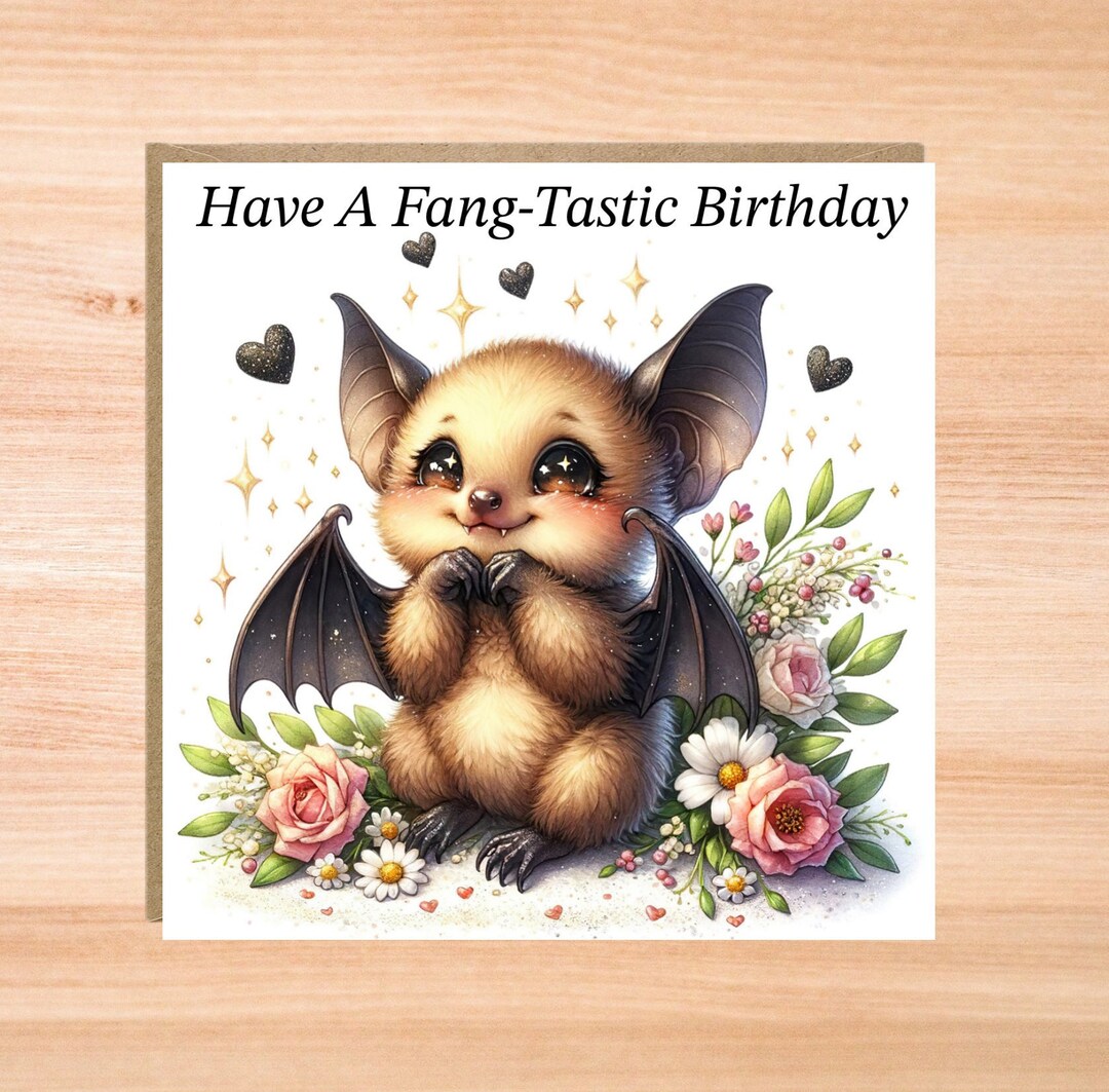 Funny Bat Birthday Card Bat Birthday Card Birthday Card for Her ...