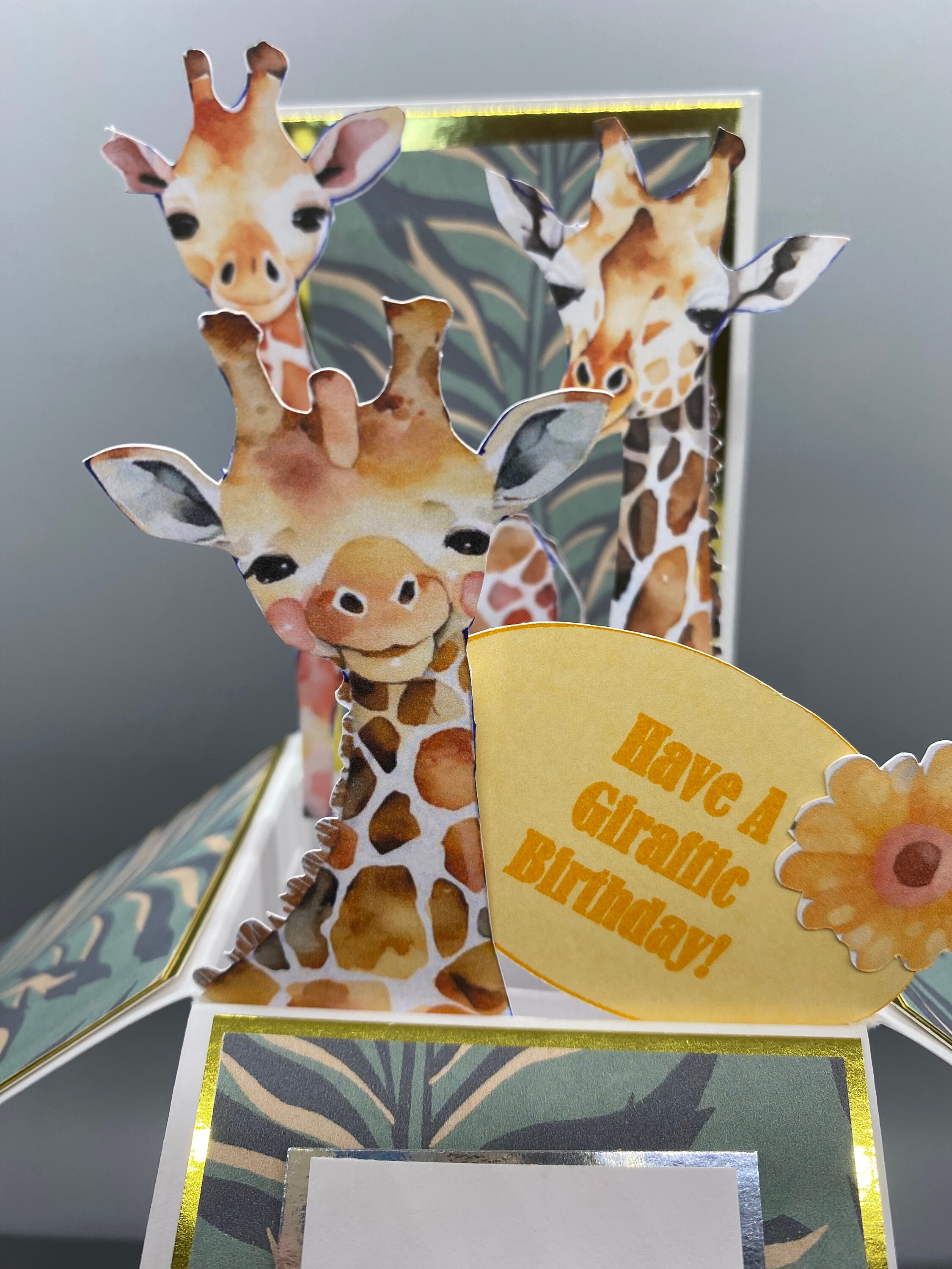 Personalised Giraffe Pop up Box Card Giraffe Birthday Card Birthday ...