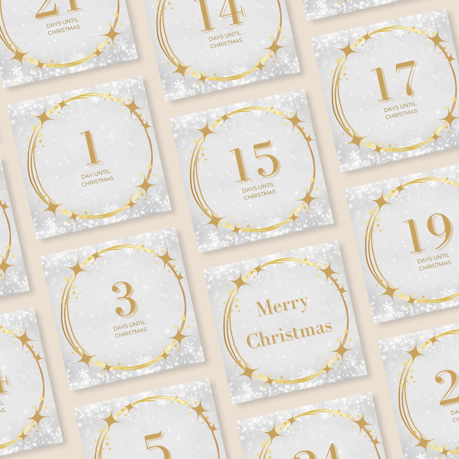 Christmas Countdown for Social Media Posts Instagram Pinterest Facebook ...