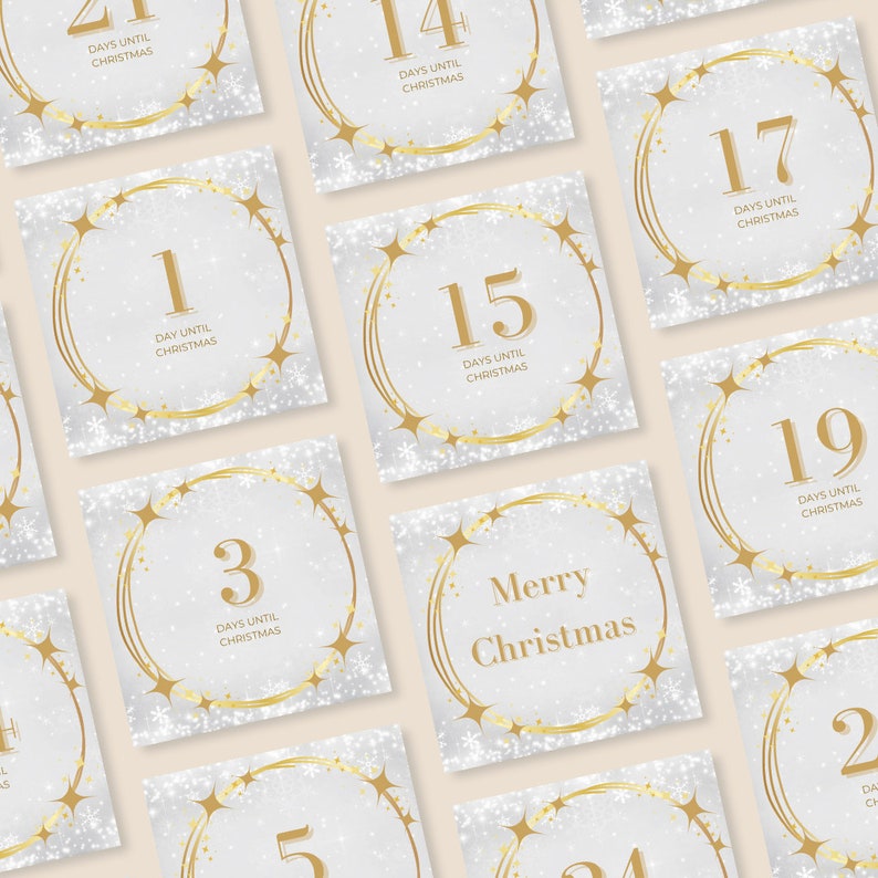 Christmas Countdown for Social Media Posts Instagram Pinterest Facebook ...