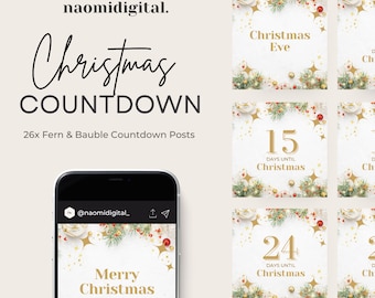 Christmas Countdown for Social Media Posts Instagram Pinterest Facebook ...