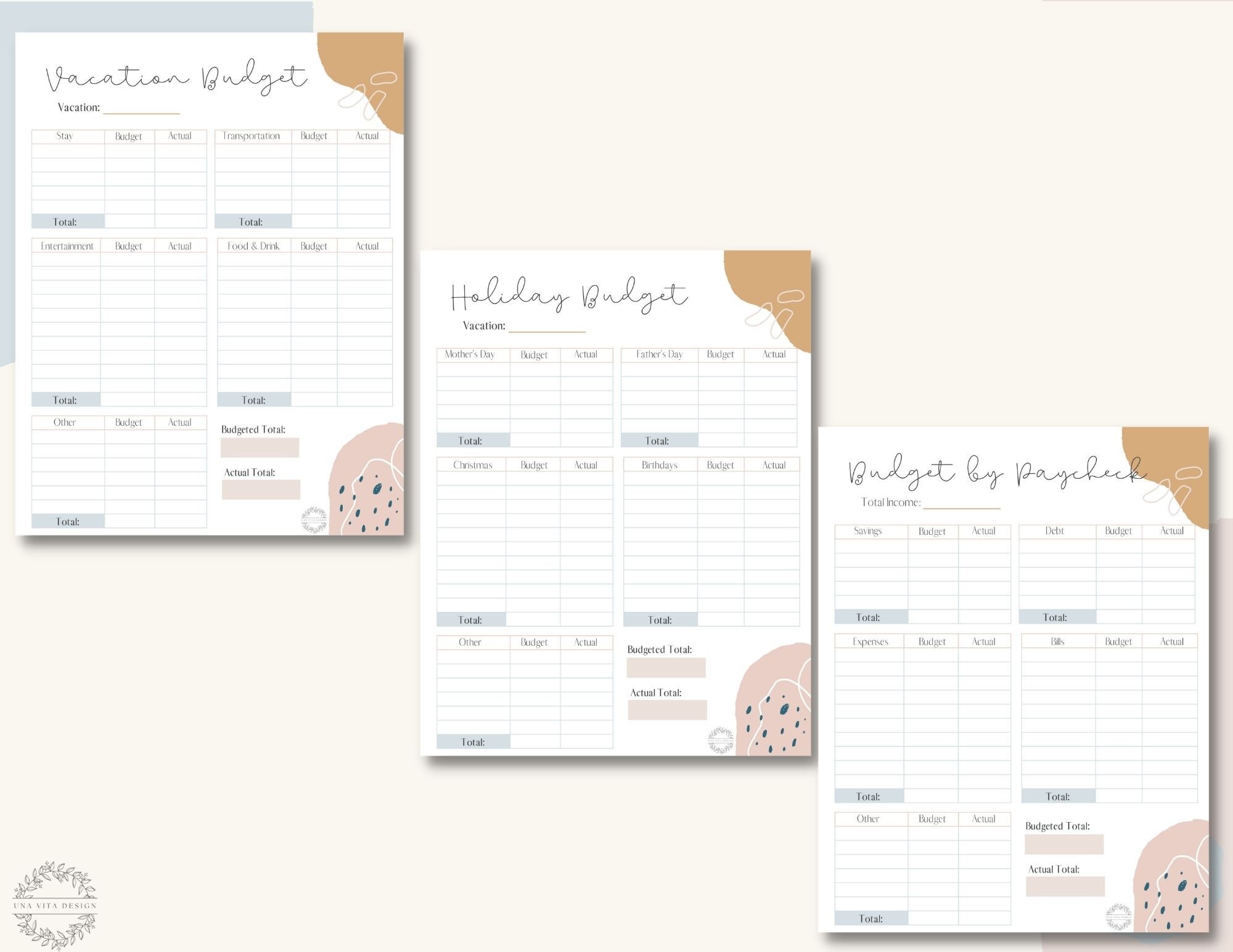 Pastel Printable Budget Planner Bundle Daily, Weekly, Monthly, Yearly ...