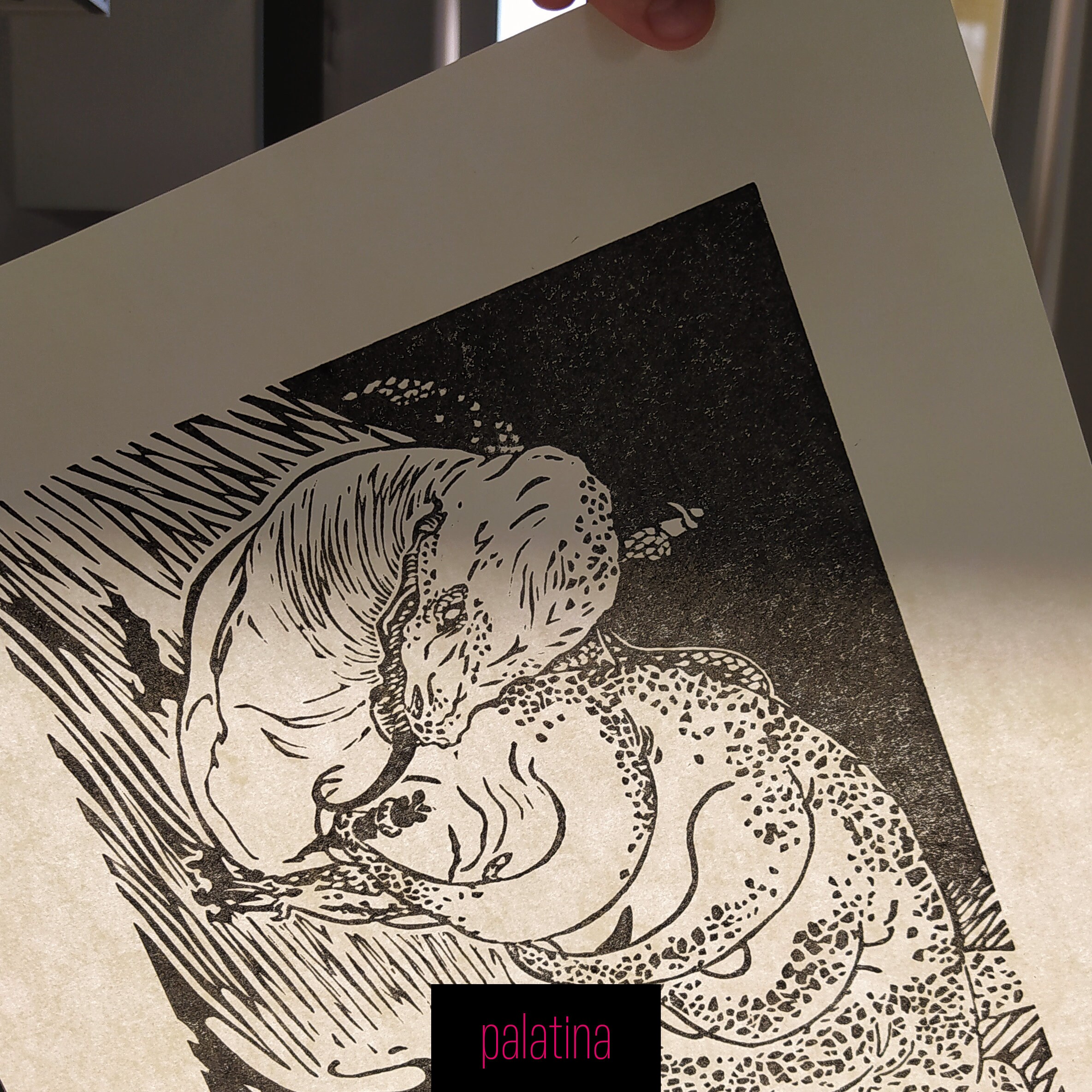 Nightmare Snake Fantastic Creature Linocut Prints - Etsy