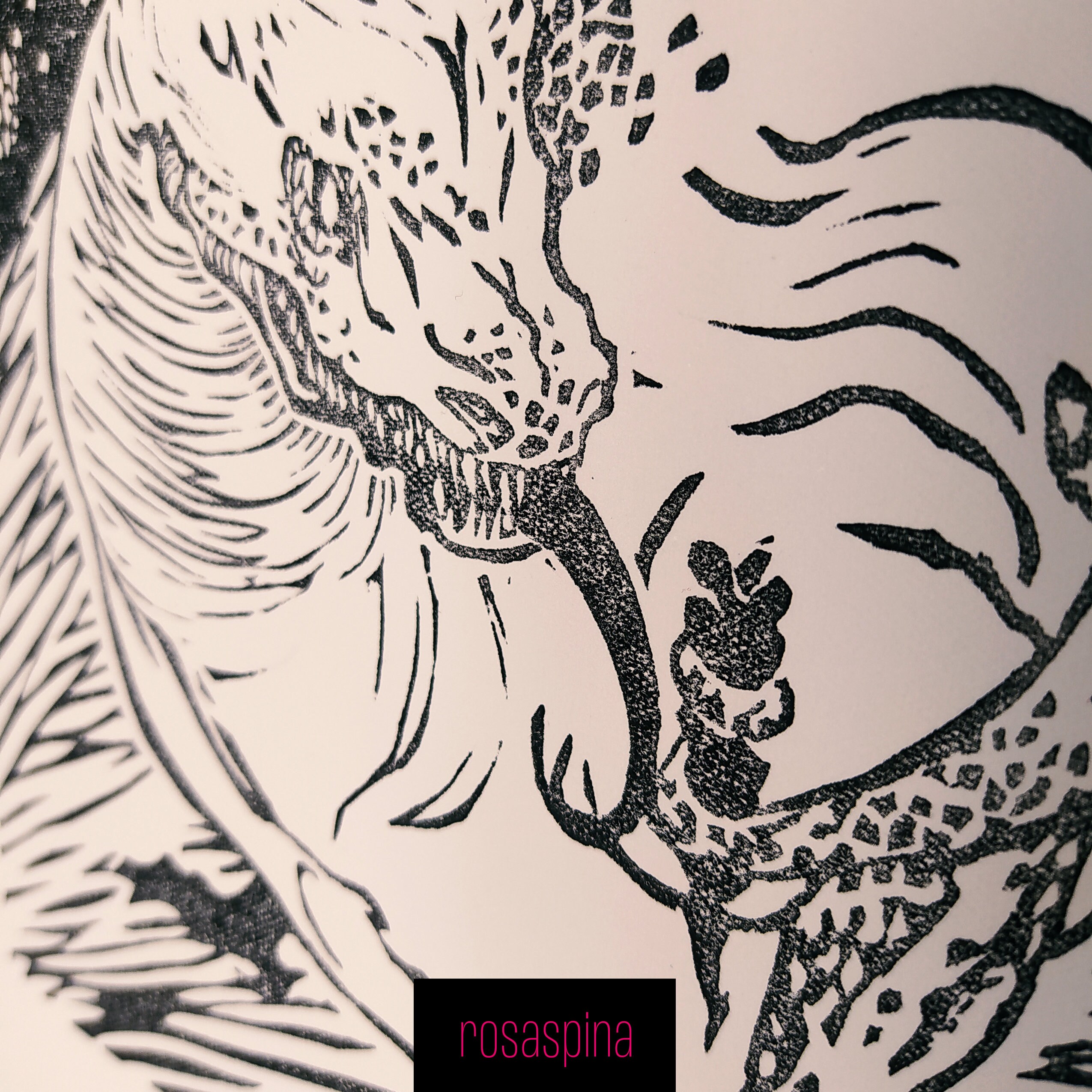 Nightmare Snake Fantastic Creature Linocut Prints - Etsy