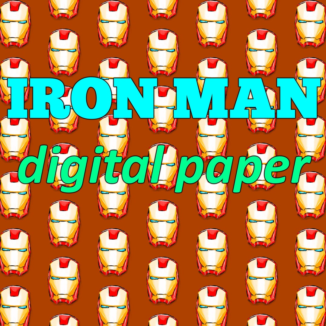 Iron Man Digital Paper Gift Wrapping Paper, Printable Digital Pattern ...