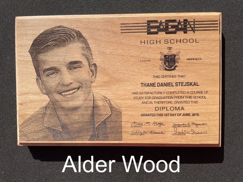 Laser Engraved Diploma & Senior Photo - Etsy