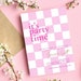 Birthday Invitation | Modern +fun | Custom Template | Pink Checkerboard ...