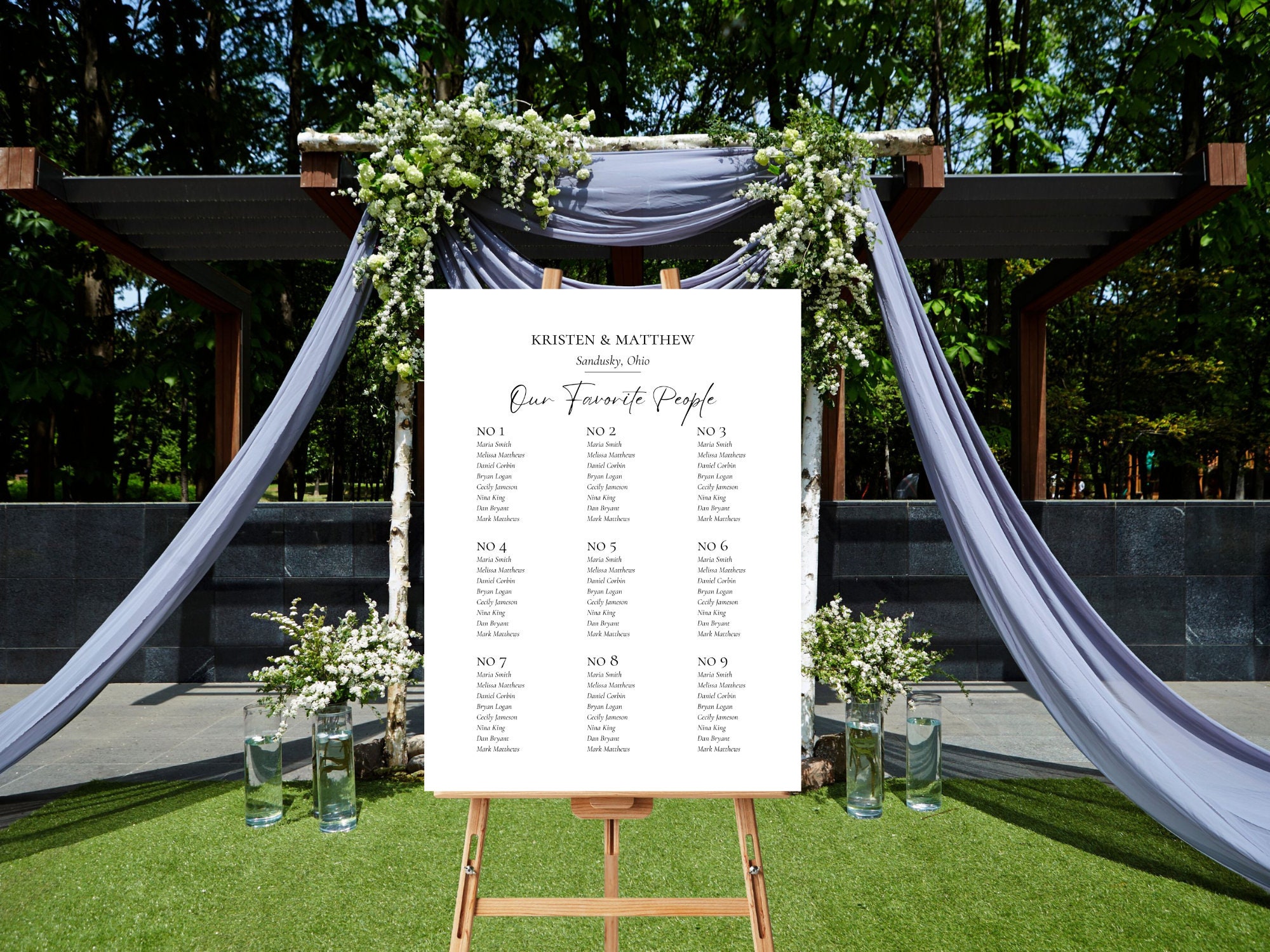 Intimate Wedding Reception Seating Chart Minimalist Modern Wedding ...