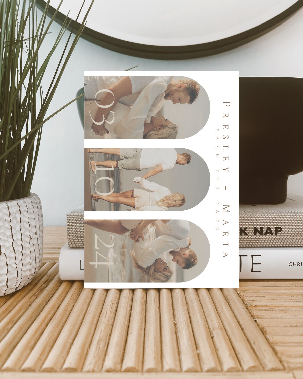 Photo Save the Date Modern, Boho, Minimalist Neutral Aesthetic Editable ...