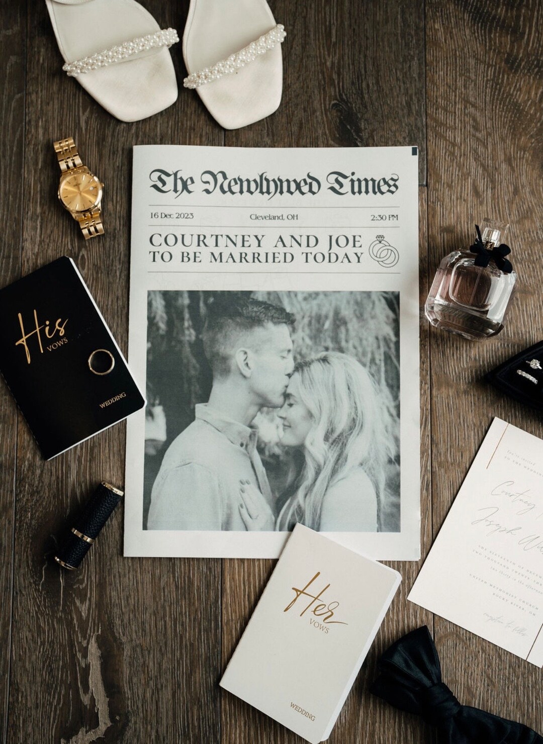 Newspaper Wedding Ceremony Program | Modern, Minimalist | Newlywed ...