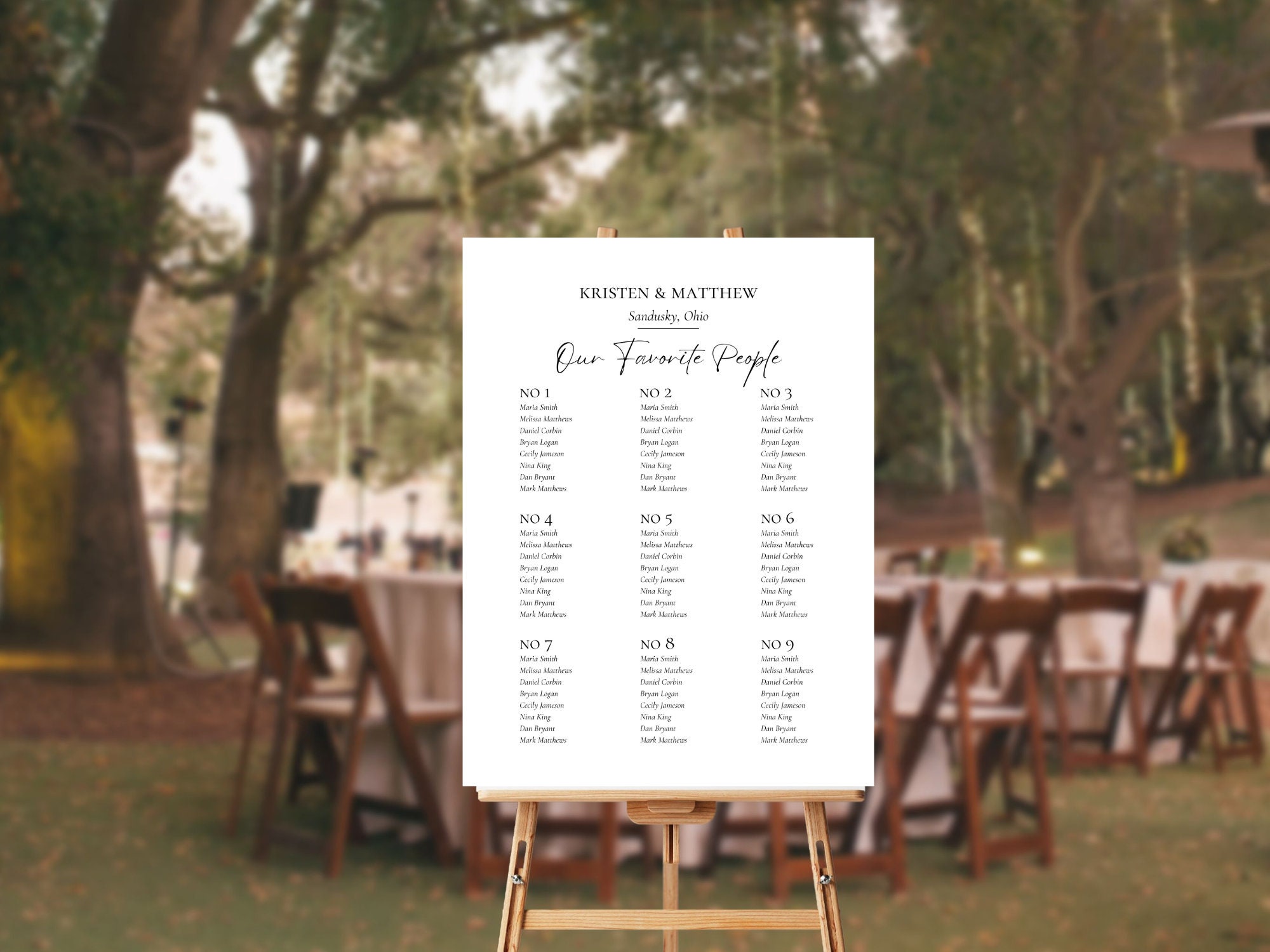 Intimate Wedding Reception Seating Chart Minimalist Modern Wedding ...