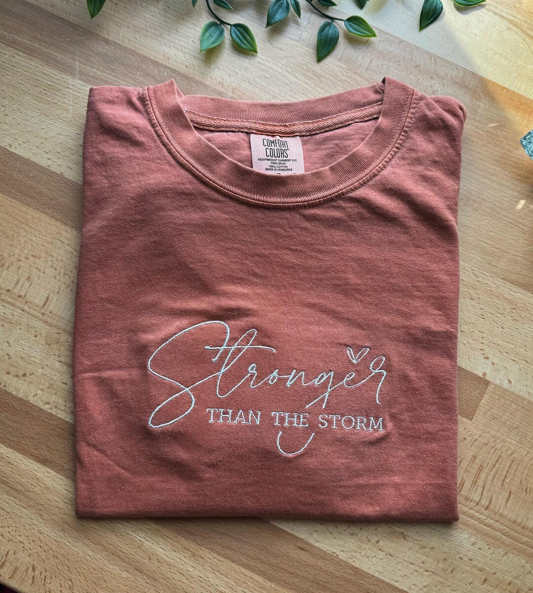 Stronger Than the Storm Shirt, Embroidered Stronger Shirt, Christan ...