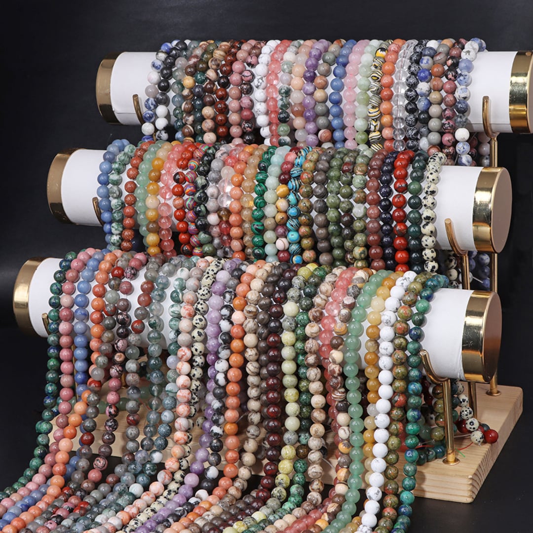 Natural Gemstone Beads 4mm 6mm 8mm 10mm 12mm Round Smooth Loose Bead ...