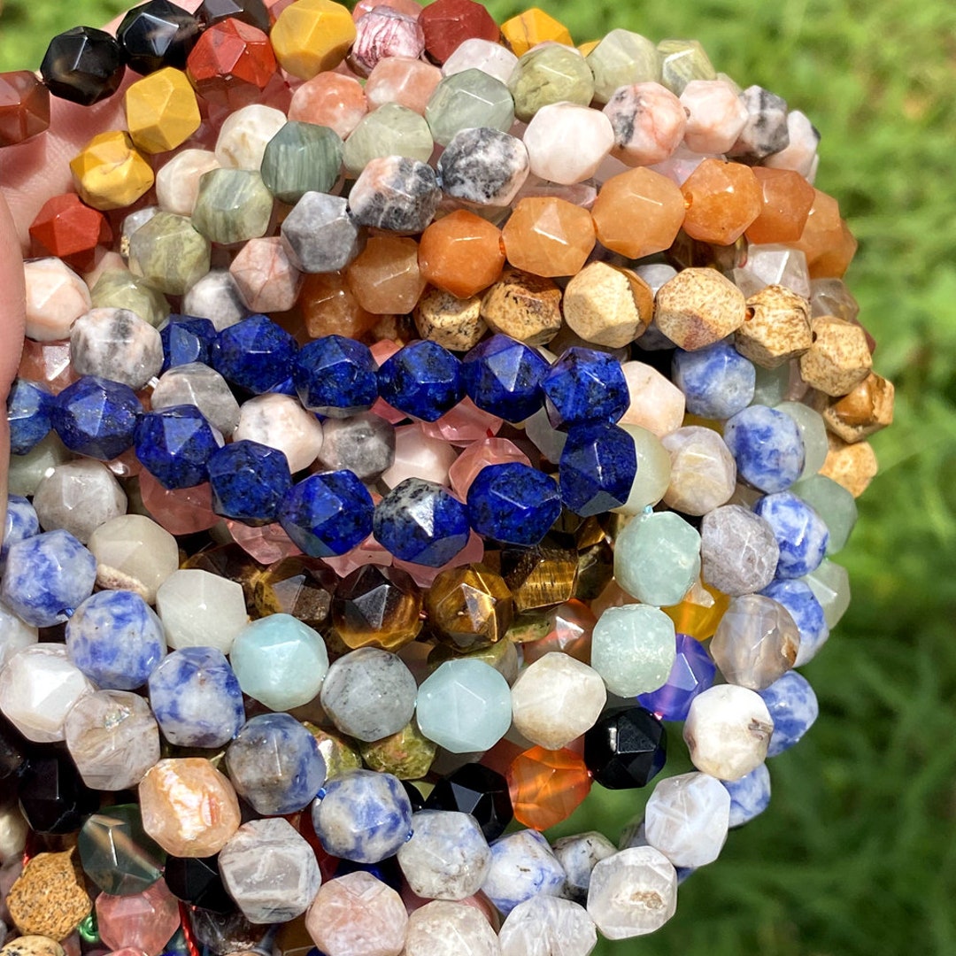 Nugget Bead Natural Star 64 Cutting Faceted Bead Natural Gemstone ...