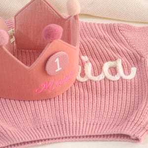 Personalized Embroidery Name Birthday Crown, Age Number Buttons ...