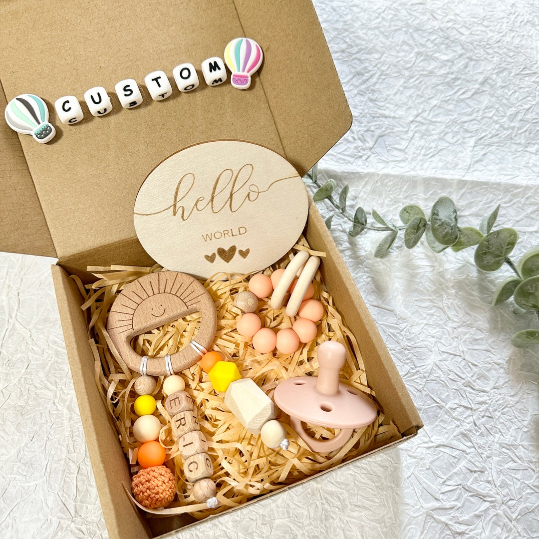 Personalised Baby Gift Box | 4 Piece Gift Set | Newborn Gift Basket Sun ...