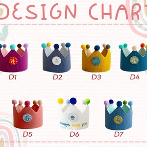 Personalized Embroidery Name Birthday Crown, Age Number Buttons ...