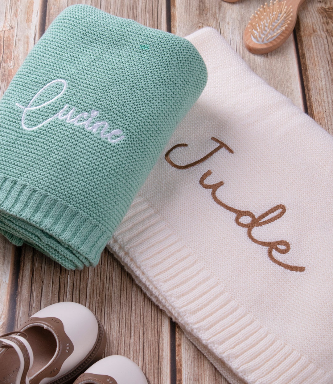 Personalized Embroidered Baby Blanket, Custom Knit Baby Blanket With ...