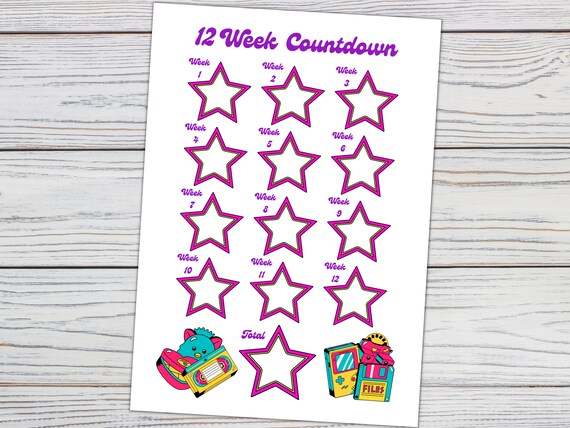 Printable 12 Week Countdown so Retro PDF A4 A5 - Etsy