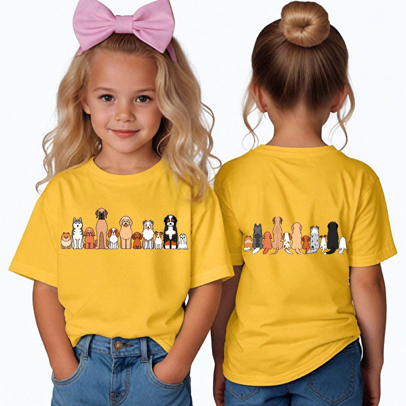 Cute Dog Breeds Kids Shirt | Dog Front and Back Toddler Baby Tshirt ...