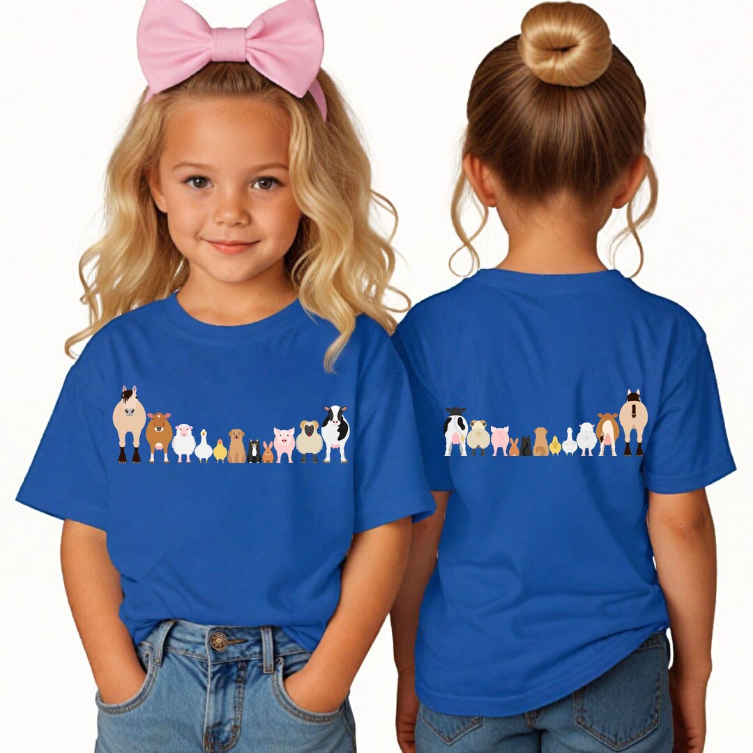 Cute Farm Animals Kids Shirt | Farm Animals Front and Back Toddler Baby ...