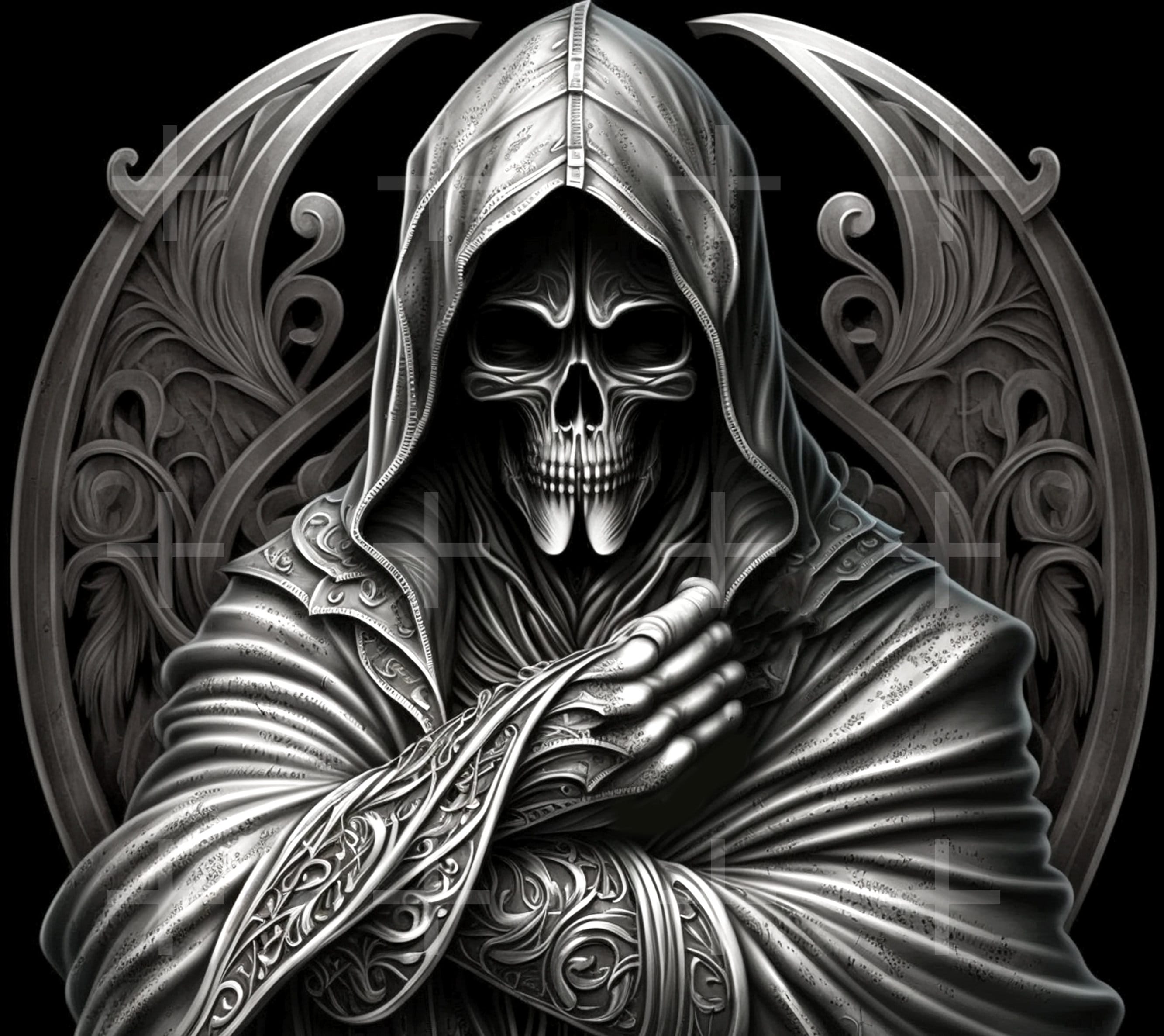 Grim Reaper Skeleton 20 Oz Skinny Straight Tumbler Png Sublimation ...