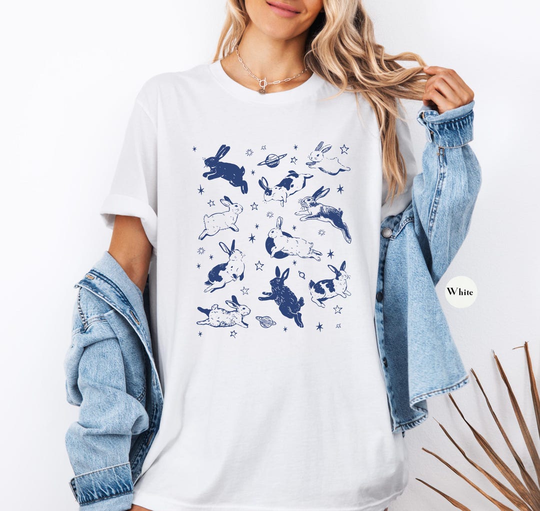 Rabbits in Space Tee Shirt | Galaxy Space Rabbits Retro Vintage Graphic ...