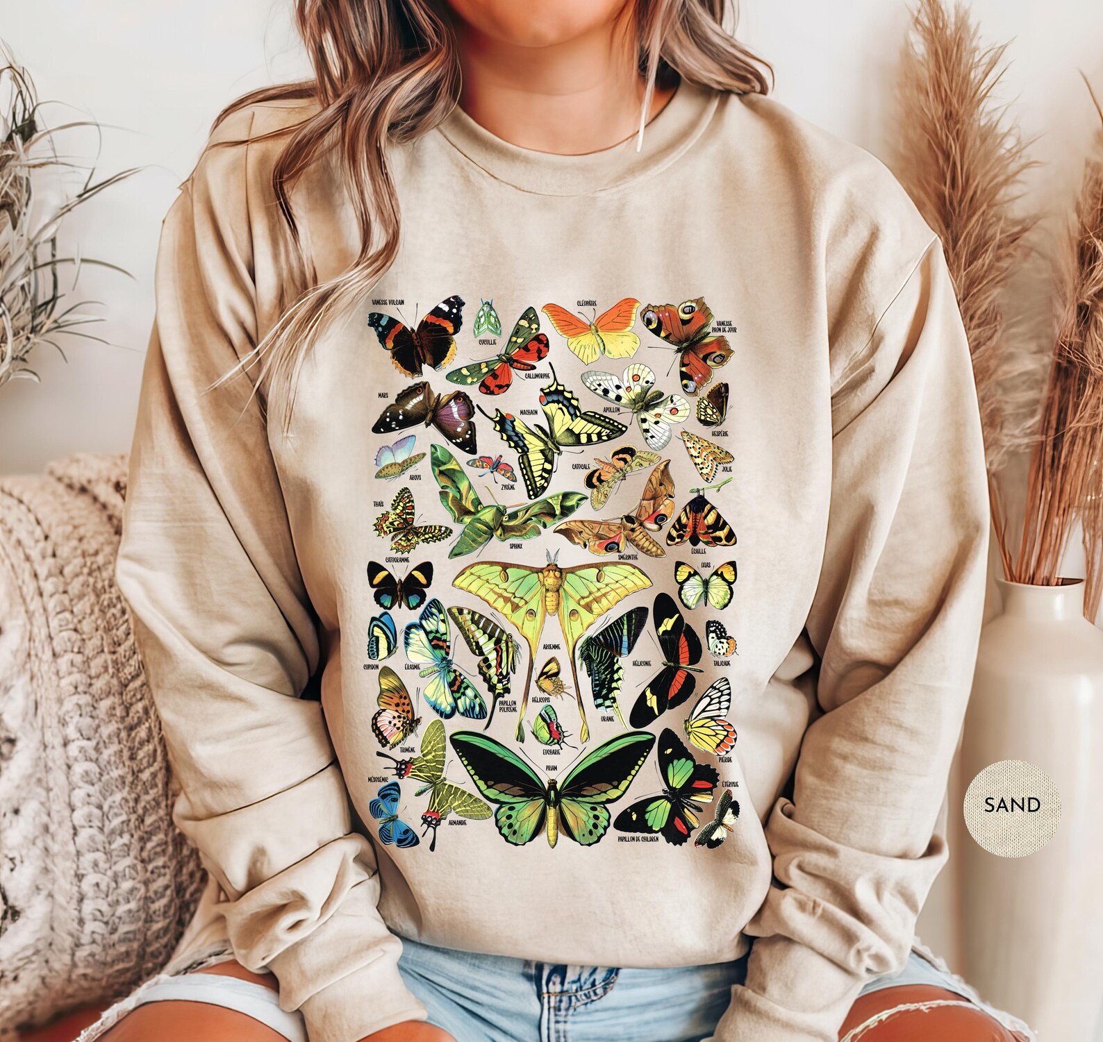 Vintage Cottagecore Moth and Butterfly Sweatshirt Cottage Core ...