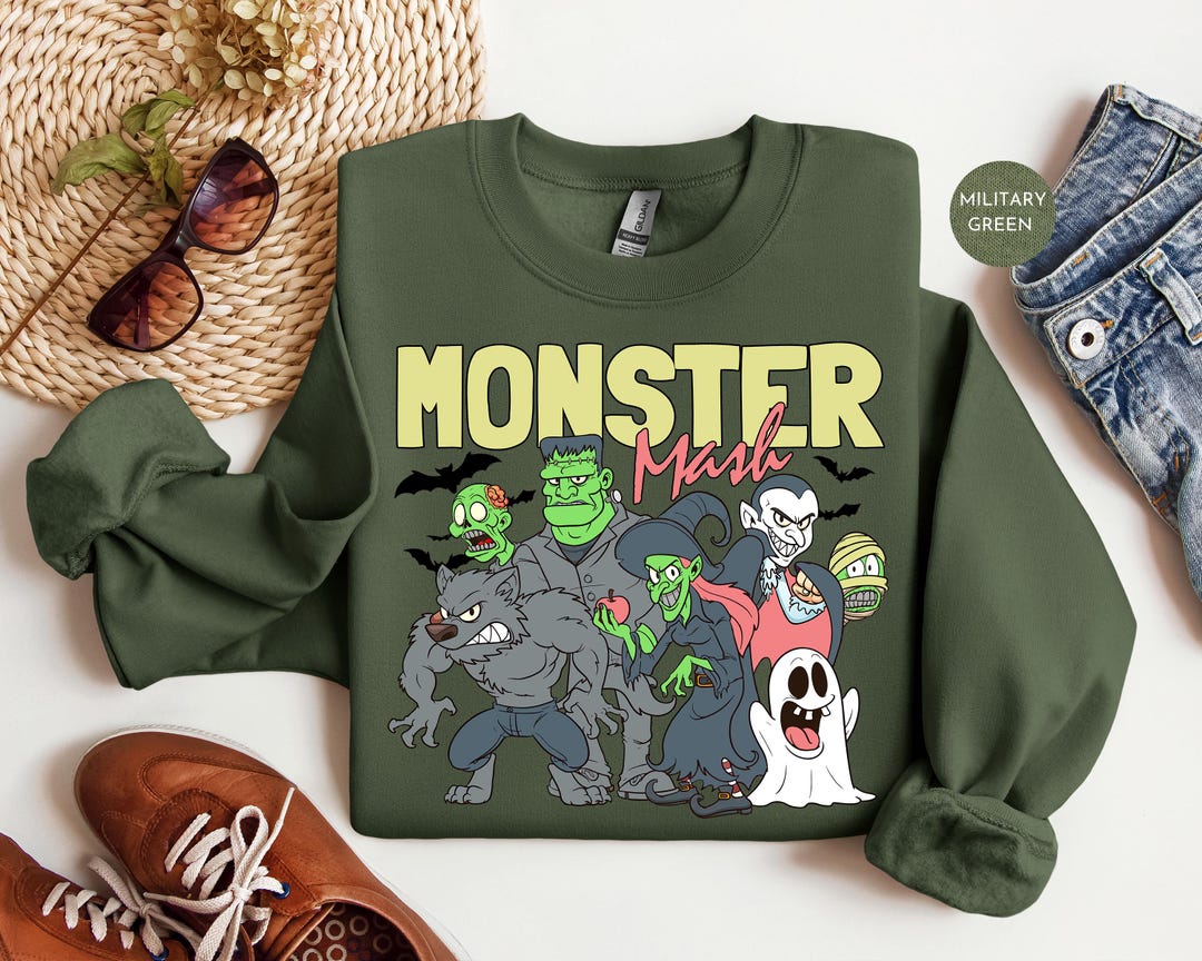 Vintage Retro Monster Mash Halloween Sweatshirt, Monster Mash Tshirt ...