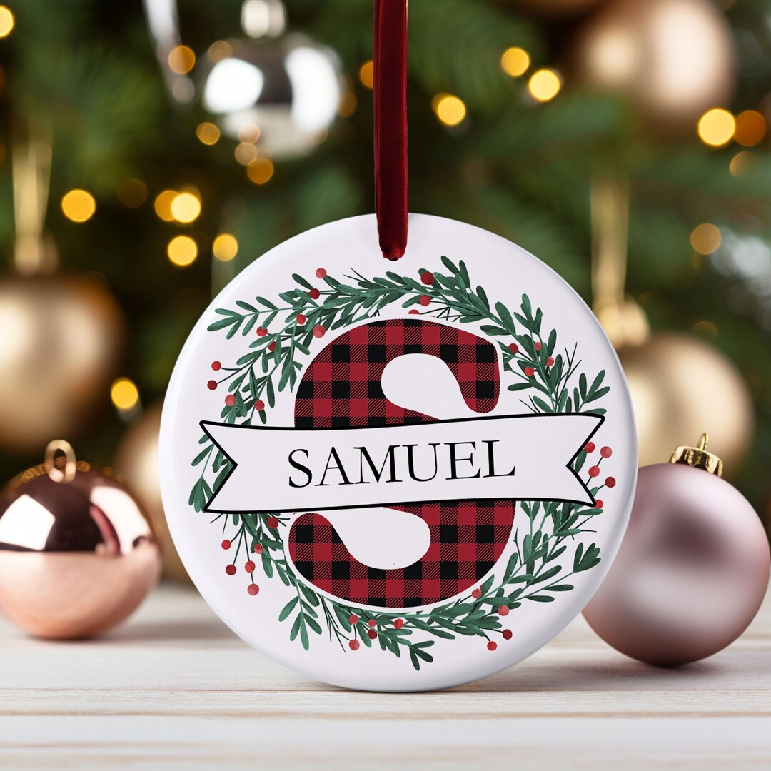 Personalized Custom Letter Name Initial Christmas Ornament ...