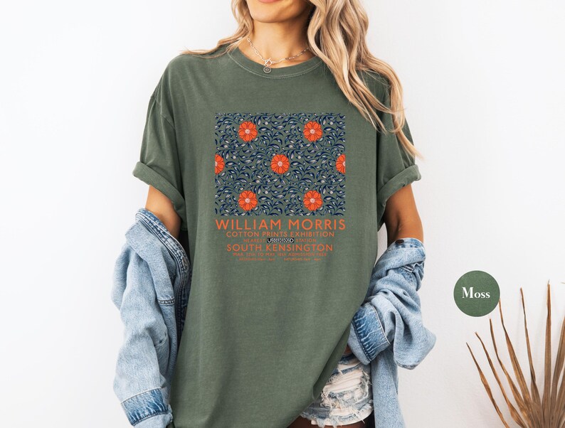 Vintage Retro William Morris Flower Floral Comfort Colors® Tee Shirt ...