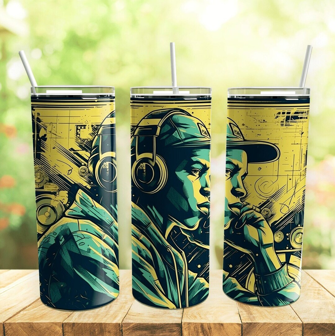 Rap Music Inspired 20 Oz Skinny Straight Tumbler Png Sublimation Design ...