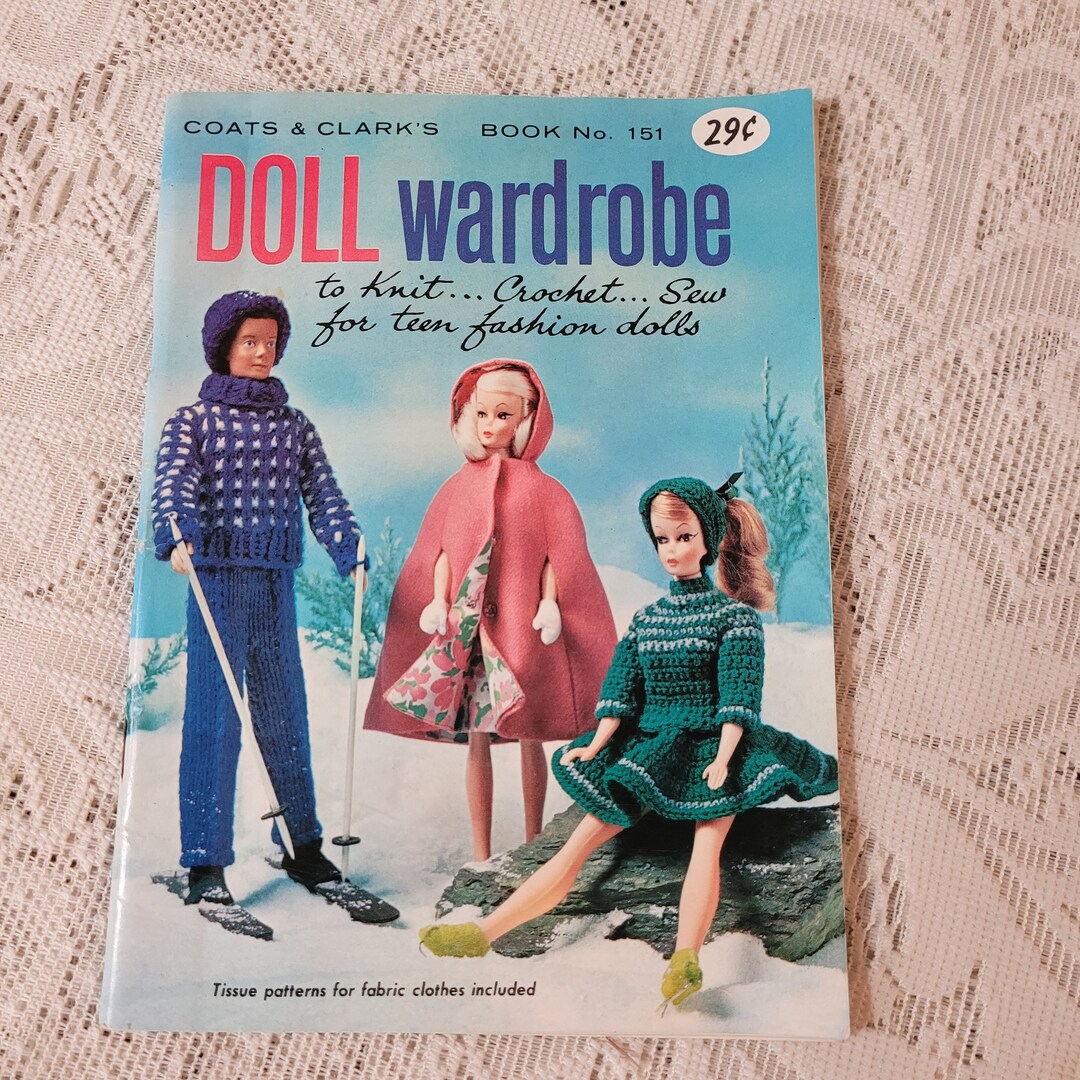 1964 Barbie Doll Wardrobe Knit Crochet Sew Clothes Pattern Book - Etsy