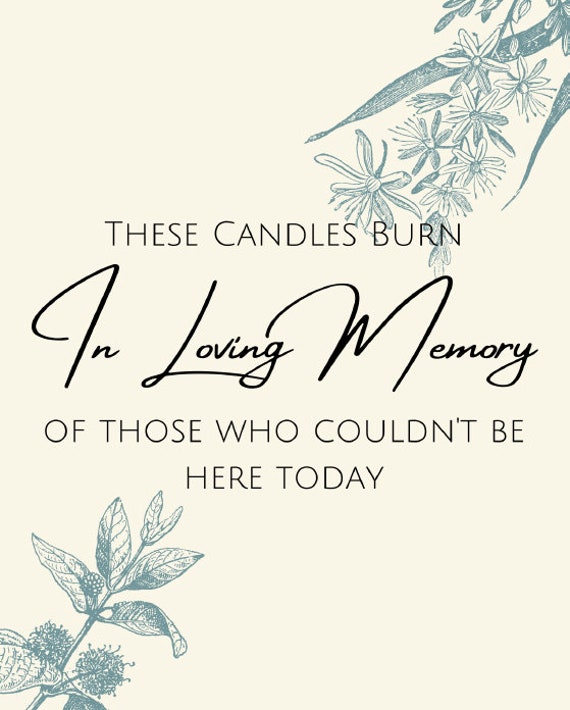 Wedding Memorial Table Sign Template - Etsy