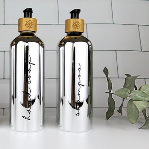 Bathroom Dispenser Set X2 Bottles 500ml. Choose +15 Colours & 6 Design ...