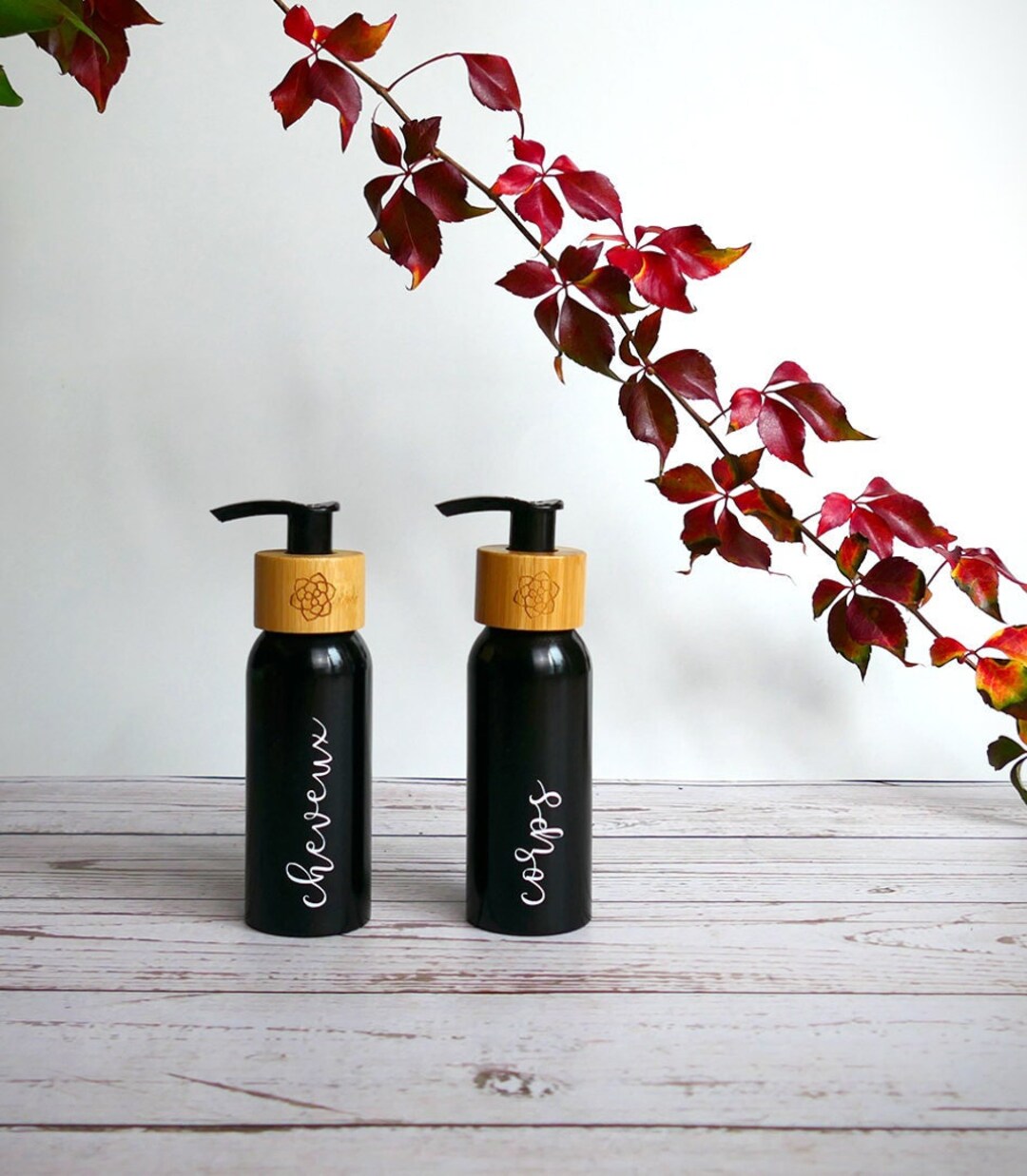 Travel Toiletries Set X2 Bottles 100ml. Choose +15 Colours & 6 Design ...