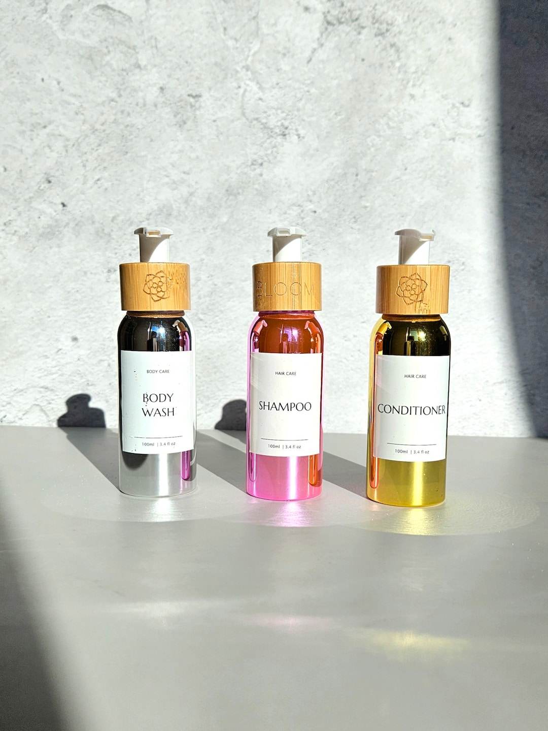 Reusable Travel Bottle -chrome Silver/pink/gold | Toiletry Bottle for ...