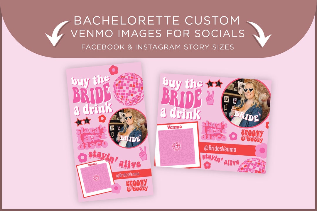 Custom Disco Bachelorette Venmo Tag | Bach Venmo Image for Socials ...