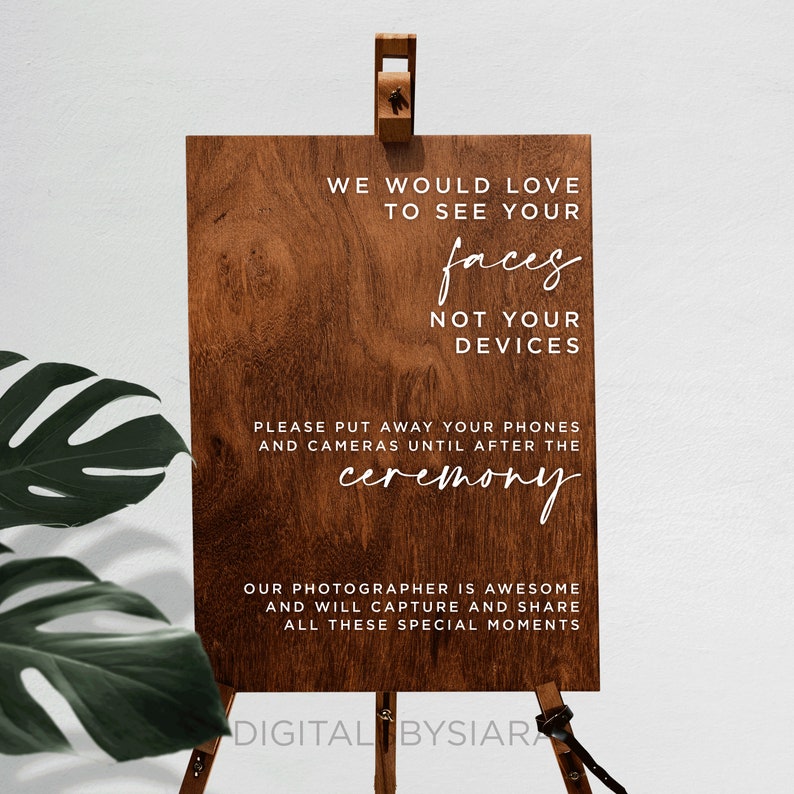 Modern Minimalist Wedding Sign | Digital Download Unplugged Ceremony ...