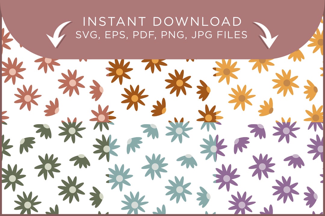Seamless Daisy Pattern | Digital Download Seamless Pattern | Repeating ...