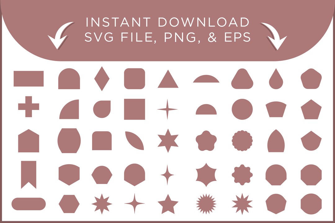 45 Basic Shapes | Personal & Commercial Use | SVG | PDF | PNG | Fully ...