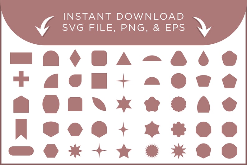 45 Basic Shapes | Personal & Commercial Use | SVG | PDF | PNG | Fully ...