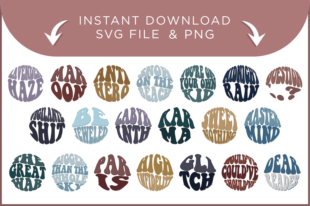 Taylor Swift Midnights SVG | Midnights Track List SVG & Png | 60's Inspired Taylor Swift SVG ...