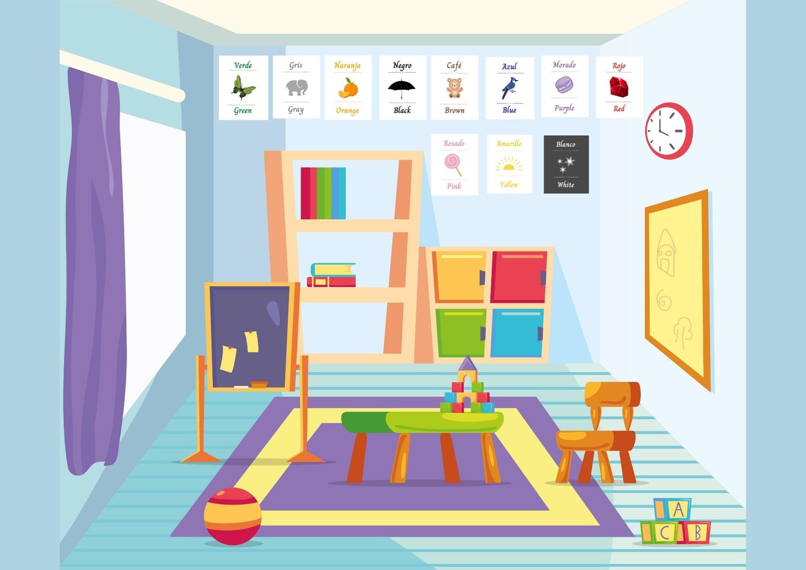 Spanish Poster Set: Colors Vocabulary Wall Art Decor Instant Download ...