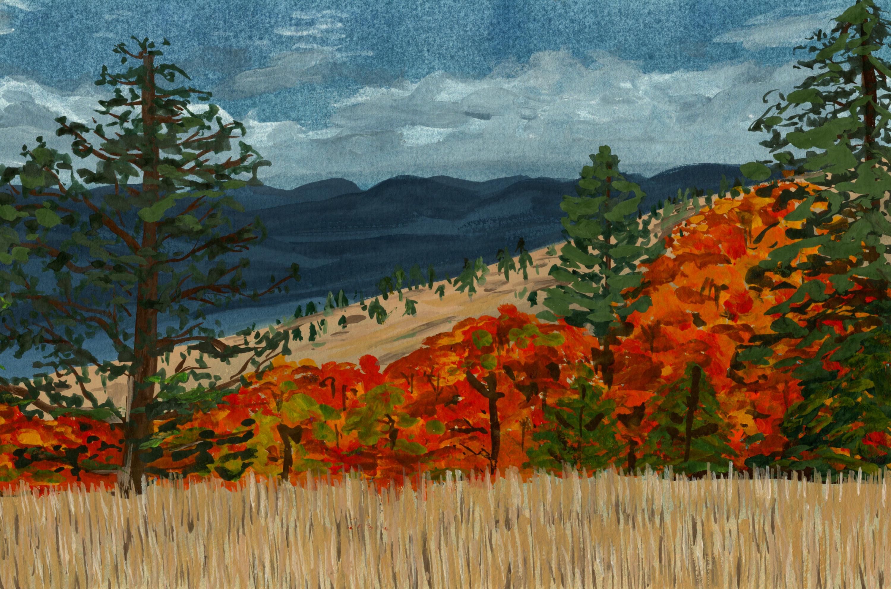 Original Painting - Fall Foliage at the Columbia River Gorge (day 30/30 ...