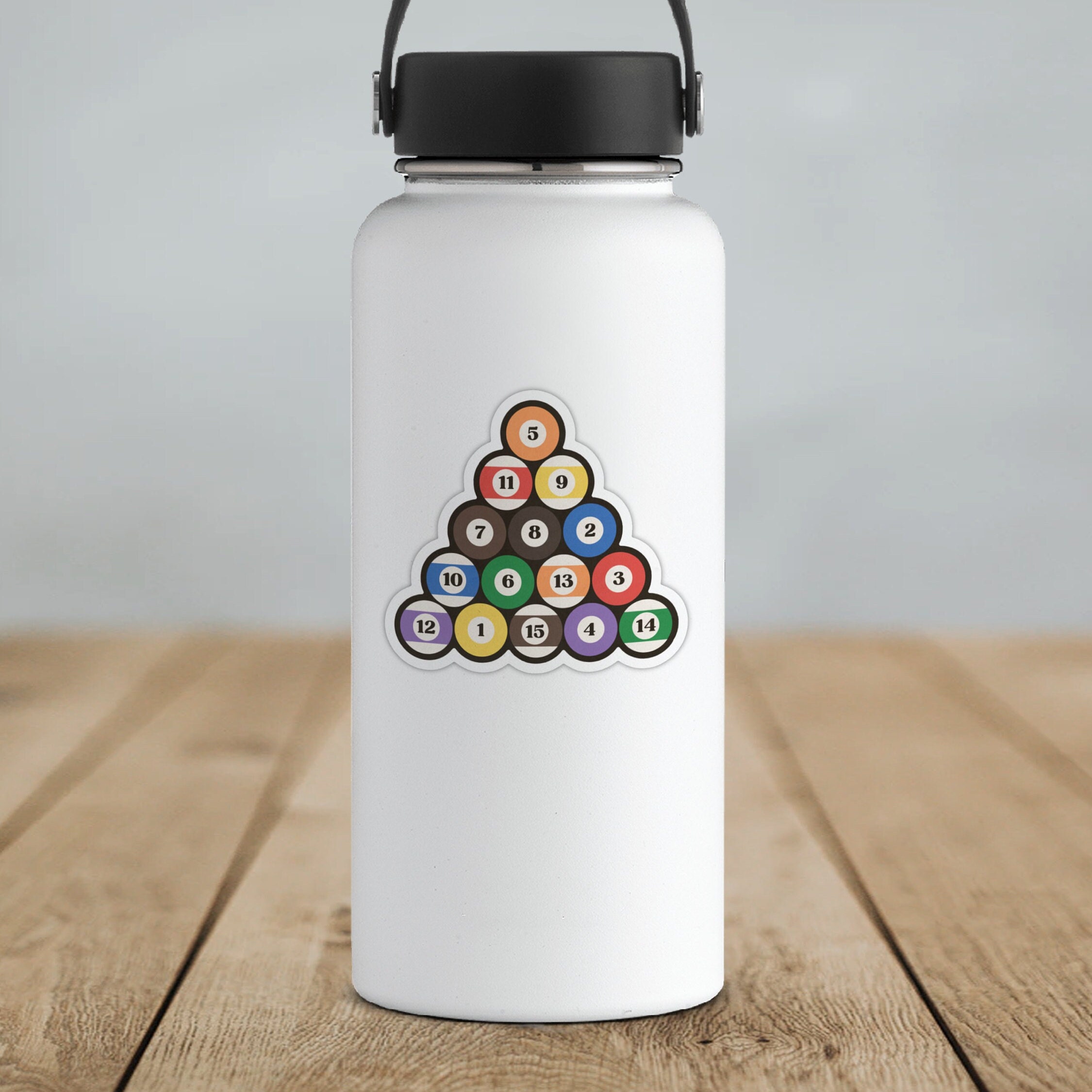 Pool Ball Sticker, Rack of Pool Balls, Billiards Balls, Vintage ...