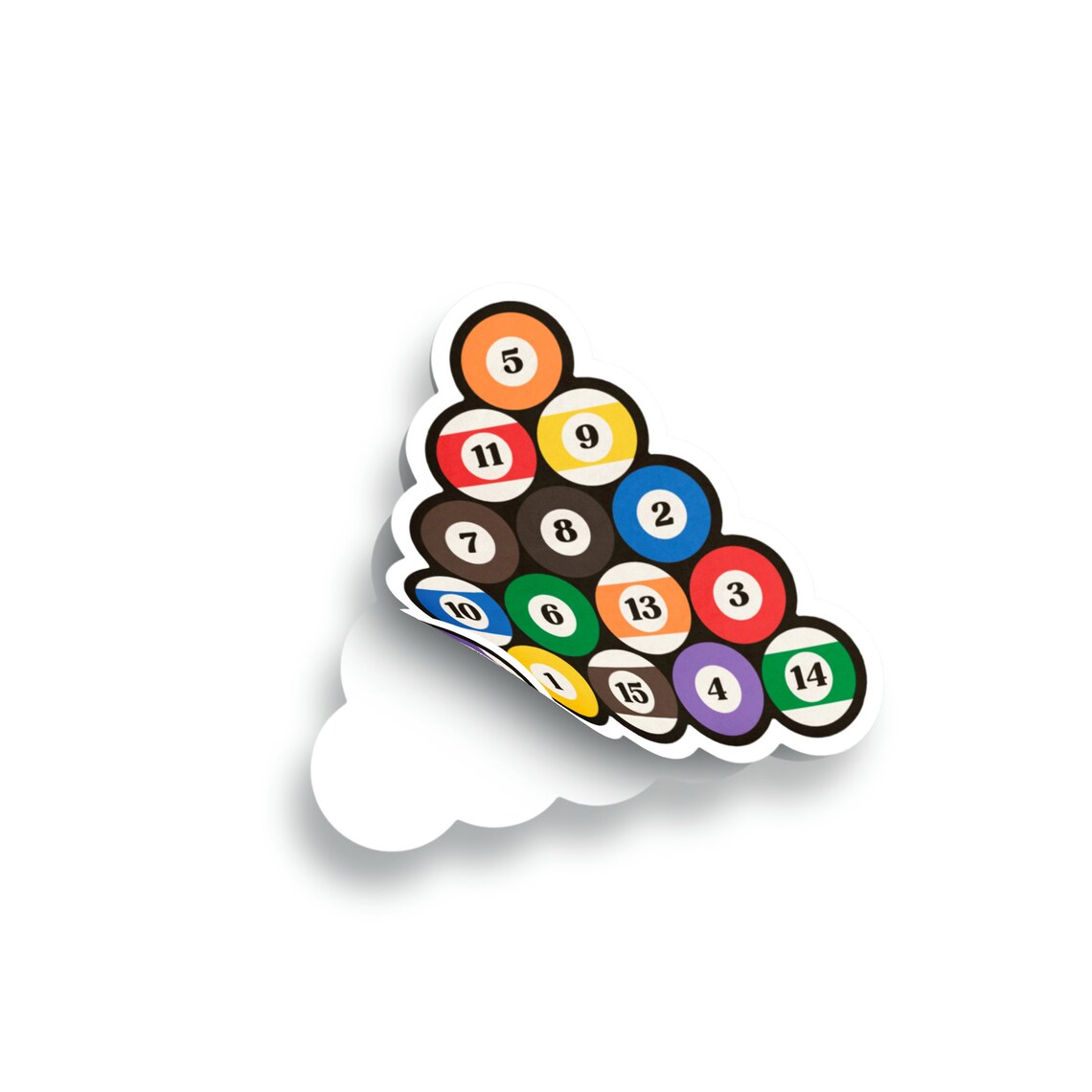 Pool Ball Sticker, Rack of Pool Balls, Billiards Balls, Vintage ...