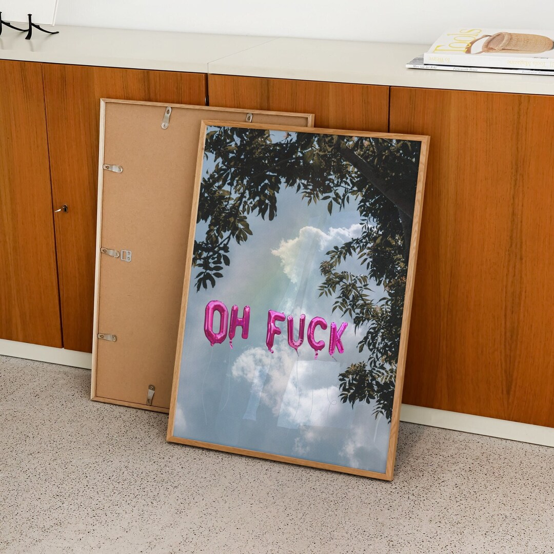 Balloon Letters Print, Maximalist Eclectic Pink Artwork, Unique Funny ...